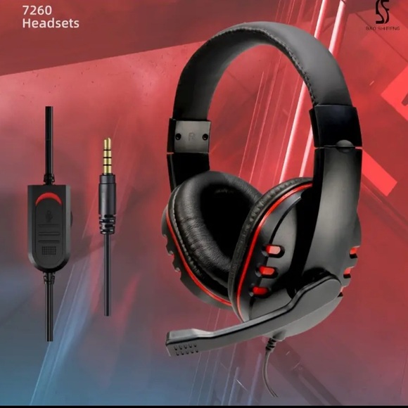 Other | 726black And Red Computer And Gaming Headset With Overear ...